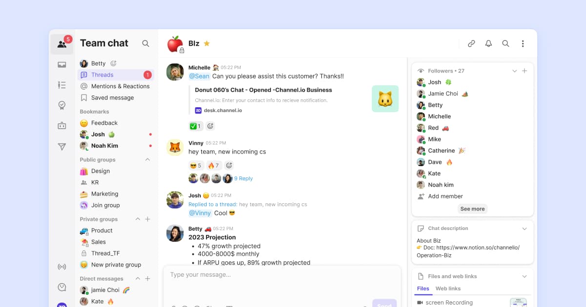Team Chat - Channel.io user guide
